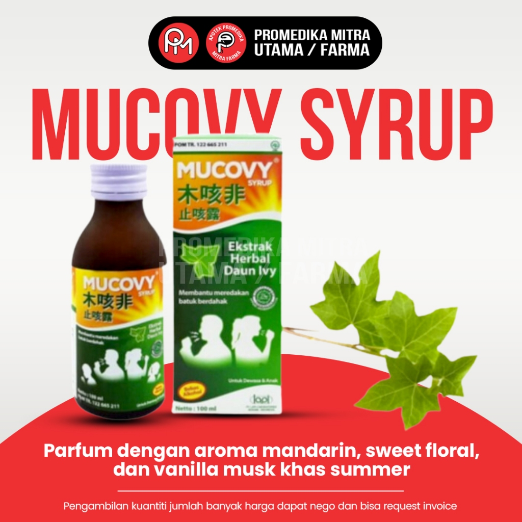 Jual Mucovy Syr Obat Batuk Berdahak / Botol 100 ml / Obat batuk ...