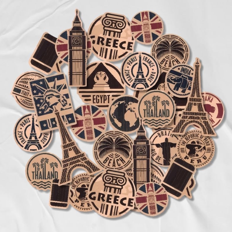 Jual Stiker scrapbook/koper/casing hp motif negara | Shopee Indonesia