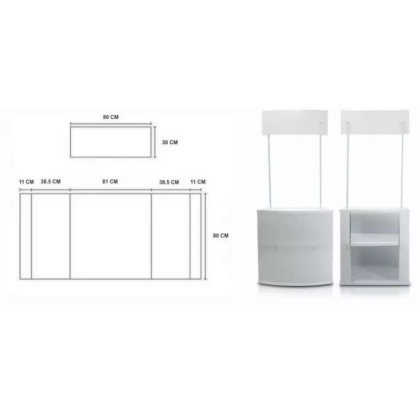 Jual MEJA BOOTH EVENT DESK + VISUAL PVC BRANDING STIKER | Shopee Indonesia