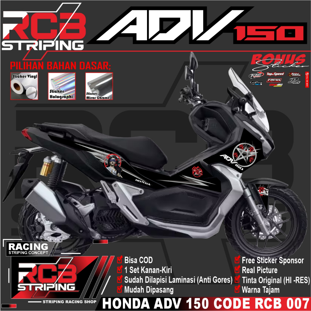 Jual Striping ADV 150 - Sticker Striping Variasi Medusa list HONDA ADV ...