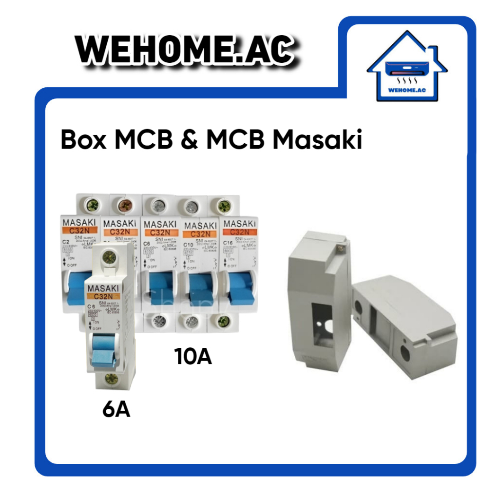 Jual MCB MASAKI 6 Ampere / 10 Ampere BOX MCB AC | Shopee Indonesia