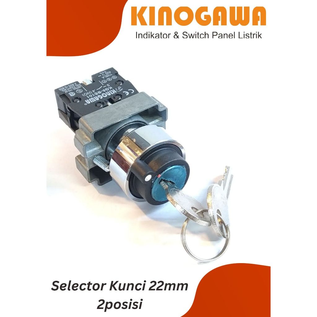 Jual Selector Switch Key 22mm 2posisi Spring - Selector Kunci 22mm ...