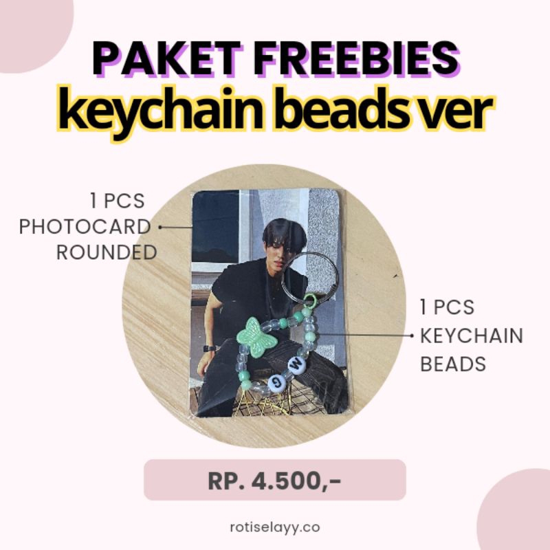 Jual (ready) freebies keychain beads kpop bisa custom SVT NCT BTS ...