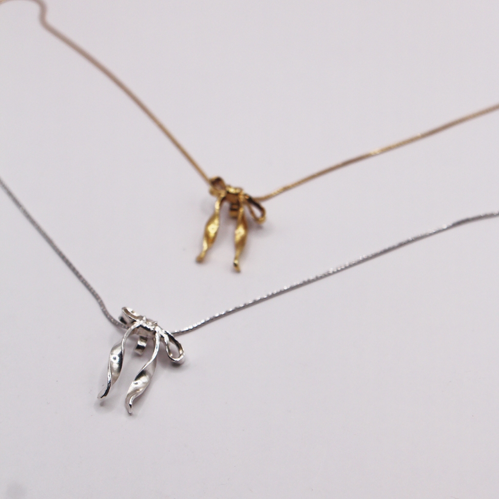 Jual Rumme Ribbon pendant - chain 925 sterling silver, 24k gold/silver ...