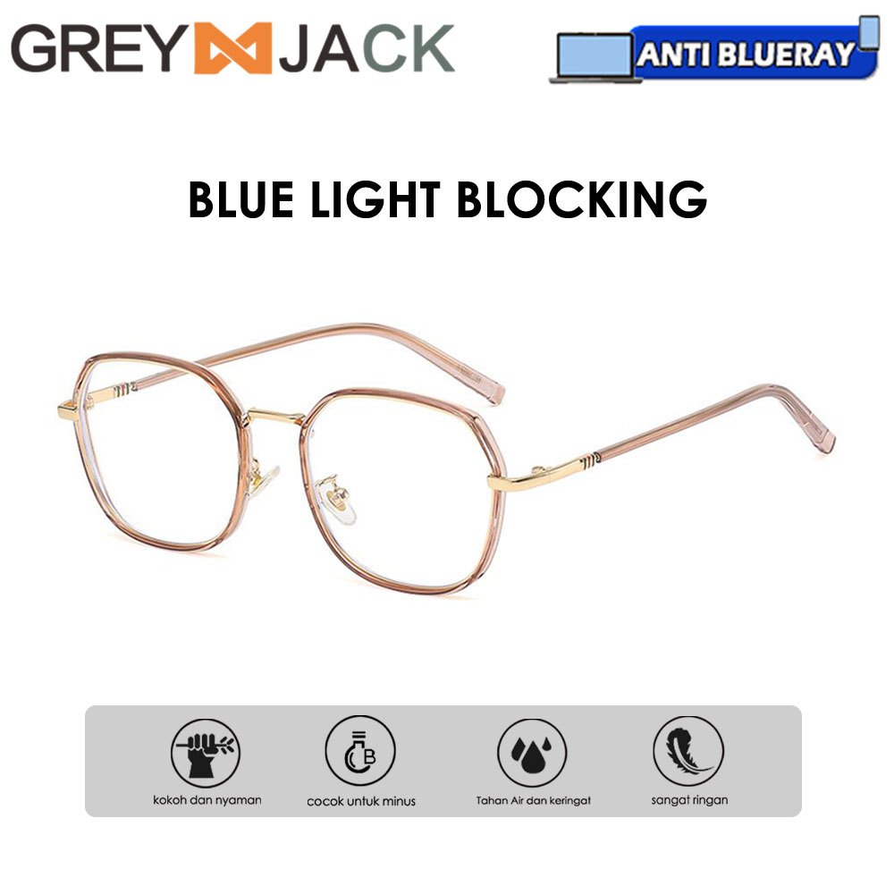 Jual Grey Jack Kacamata Antiradiasi Blueray Model Kotak Bahan Metal+TR ...