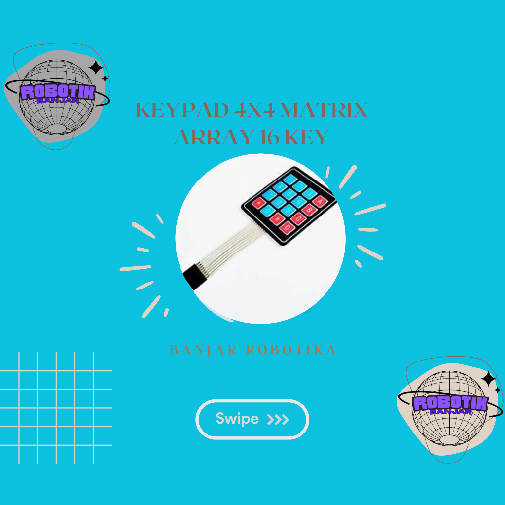 Jual KEYPAD 4X4 MATRIX ARRAY 16 KEY MEMBRANE MEMBRAN SWITCH KEYPAD POM ...