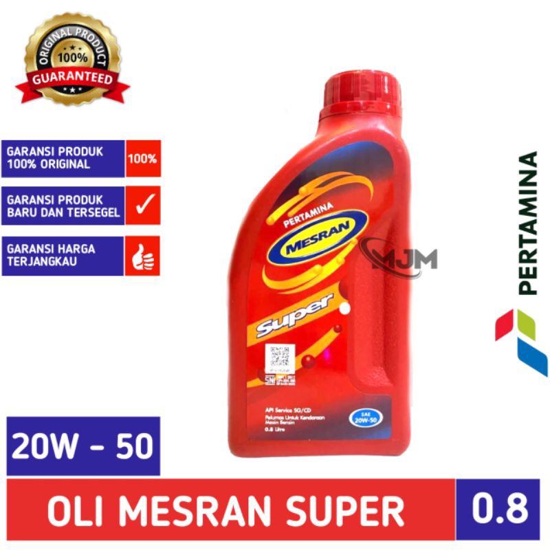 Jual OLI PERTAMINA MESRAN SUPER 0.8L SAE 20W-50 ORIGINAL | Shopee Indonesia