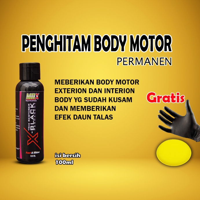 Jual Penghitam body motor permanen pengkilap body kasar semir ban motor ...