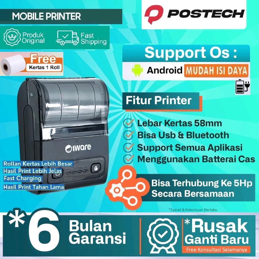 Jual PRINTER BLUETOOTH MINI PORTABLE PRINTER THERMAL 58MM CETAK RESI NOTA STRUK PENJUALAN ...