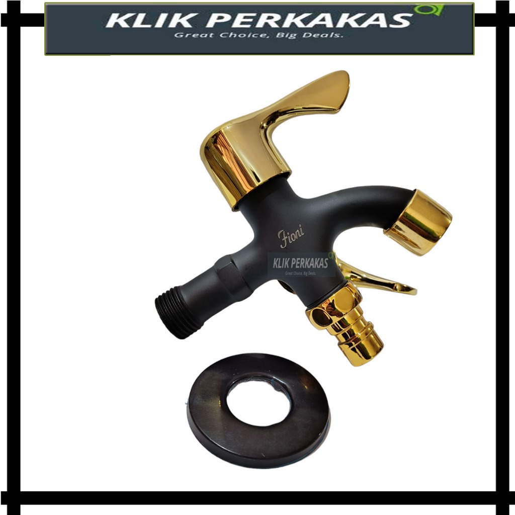 Jual Kran Cabang Shower hitam gold minimalis MURAH - Keran air cabang ...