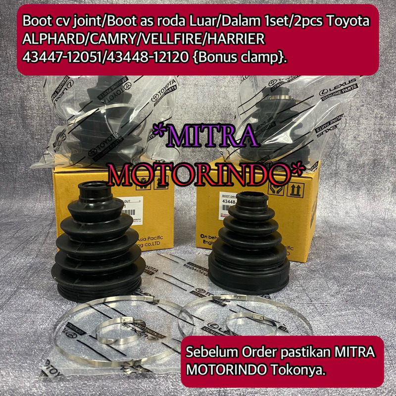 Jual Boot Cv Joint/Boot As Roda Luar/Dalam 1 Set/2Pcs Toyota ALPHARD ...
