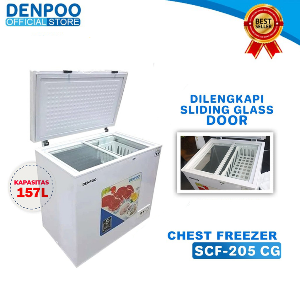 Jual DENPOO Chest Freezer SCF 205 CG Kapasitas 157 Liter | Shopee Indonesia