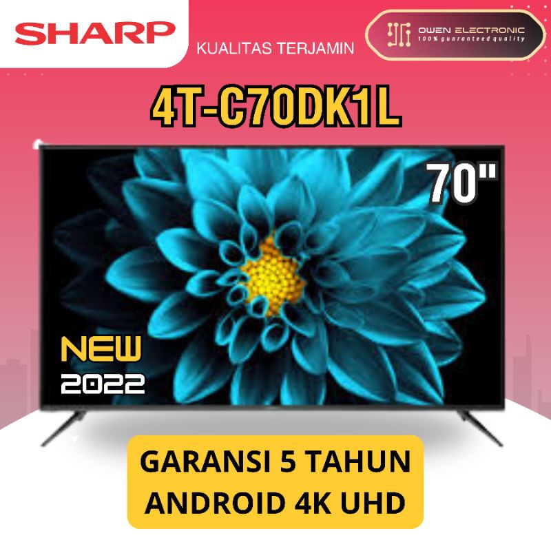 Jual SHARP 70DK1X/4T-C70DK1X 70 inch ANDROID TV | Shopee Indonesia