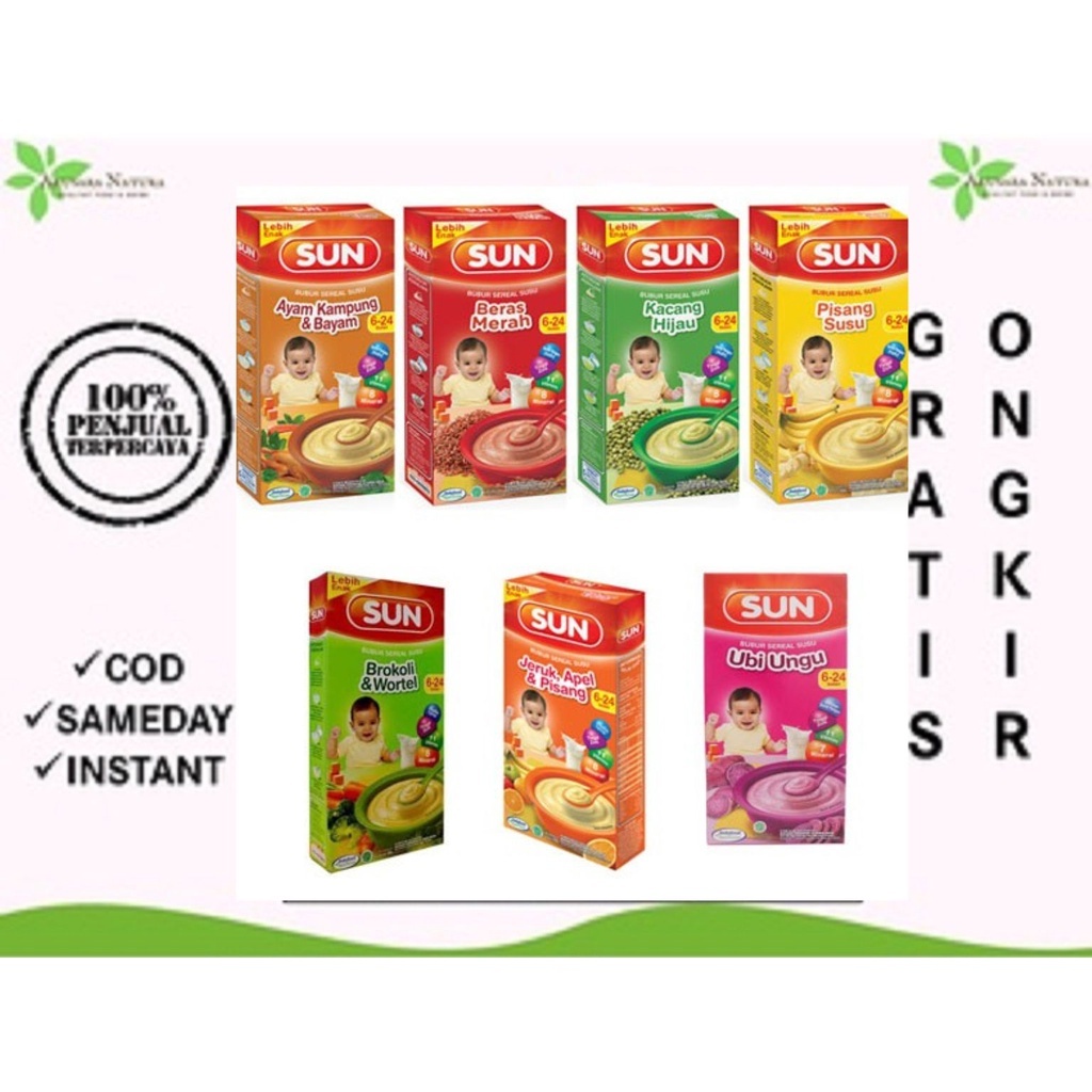 Jual Sun Bubur Sereal Susu 120g / Sun bubur MPASI 6+ bulan | Shopee ...