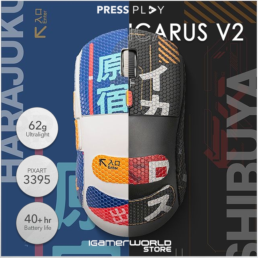 Jual Press Play ICARUS V2 Ultralight Wireless Gaming Mouse | Shopee ...
