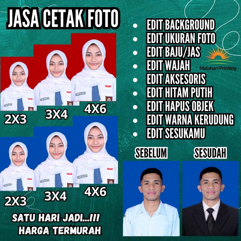 Jual Jasa Cetak Foto 2X3 3X4 4X6 | Cetak Pas Foto Lamaran | Cetak Foto ...