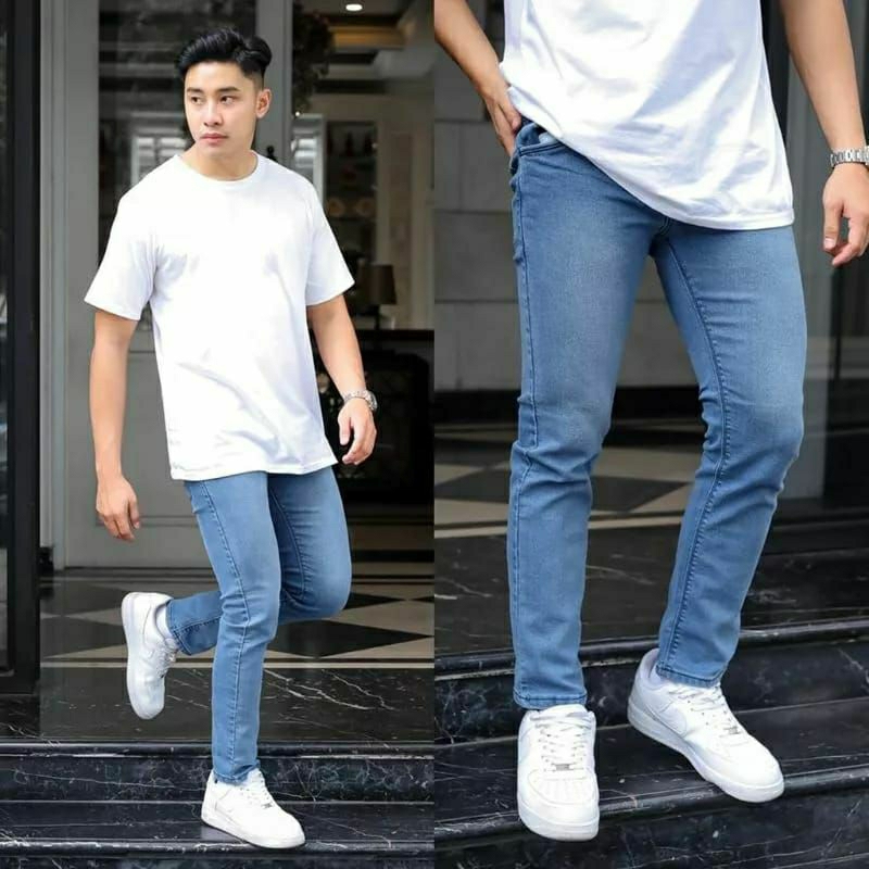 Jual Celana Jeans Pria Panjang Pensil Skinny Slim fit Cowok Dewasa ...