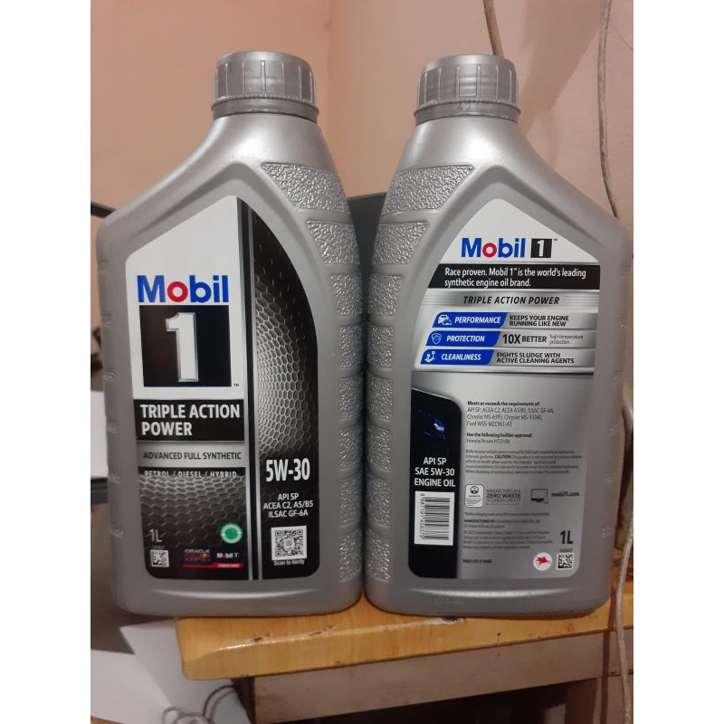 Jual Mobil 1 sae 5w30 Triple action power api SP SN plus CF untuk mesin ...