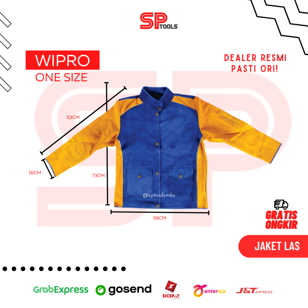 Jual BAJU / JACKET / JAKET WEARPACK APRON LAS KULIT TEBAL WIPRO ...