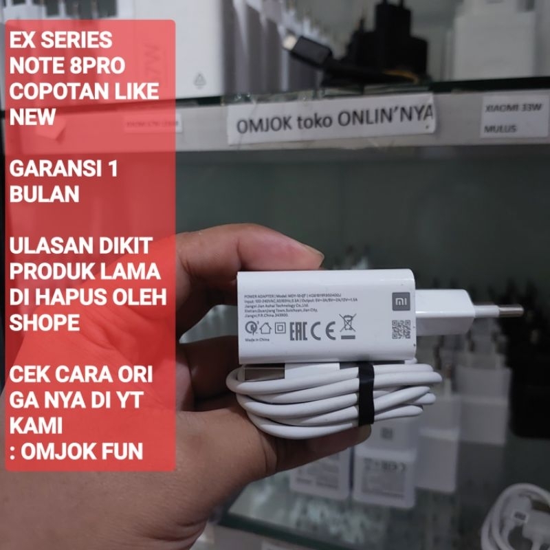 Jual Carger cas Copotan Note 8 pro bekas Bawaan Original Note 8pro 1000% | Shopee Indonesia