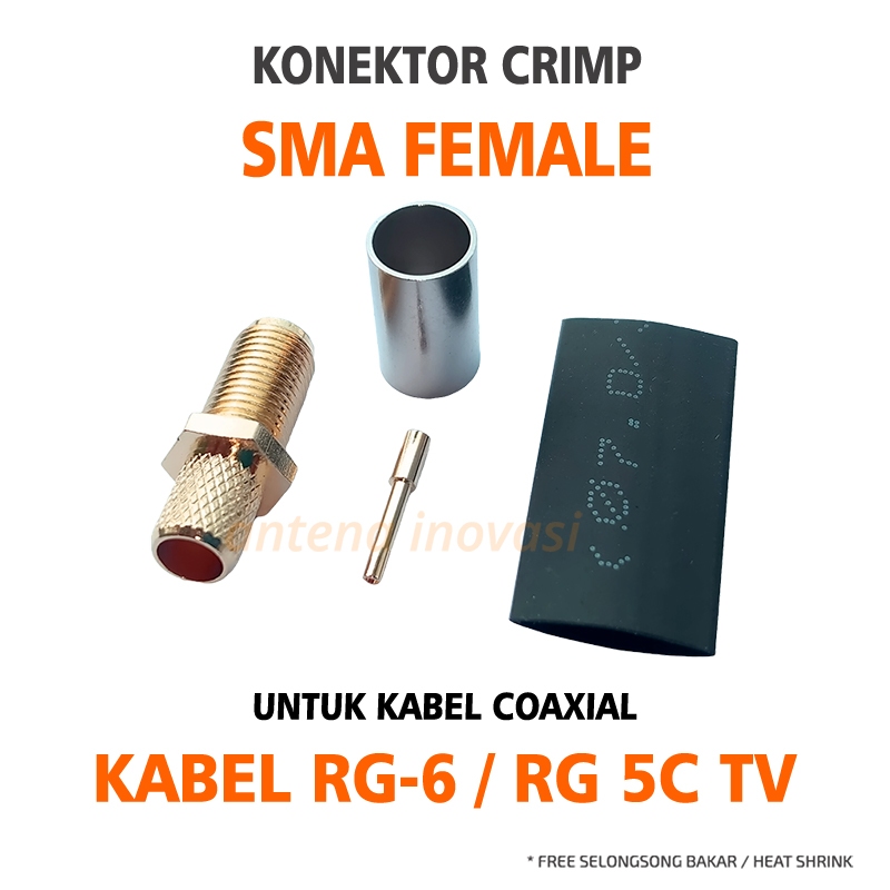 Jual SMA FEMALE KONEKTOR CRIMPING UNTUK KABEL RG6 RG5C | Shopee Indonesia