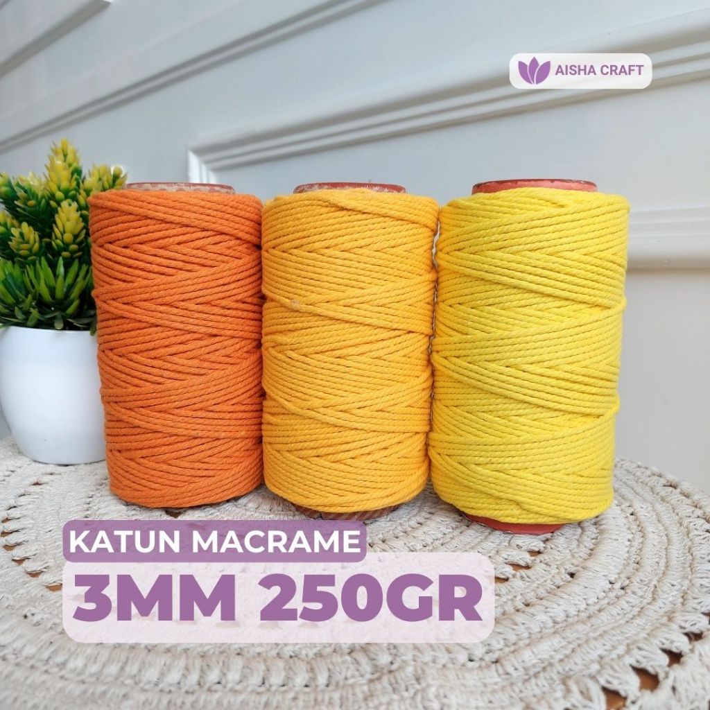Jual Tali Katun Macrame Warna 3MM 250GR 3PLY | Shopee Indonesia