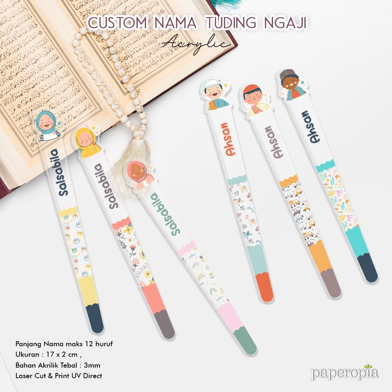 Jual TUDING NGAJI AKRILIK PENUNJUK NGAJI CUSTOM NAMA/KALAM NGAJI ...