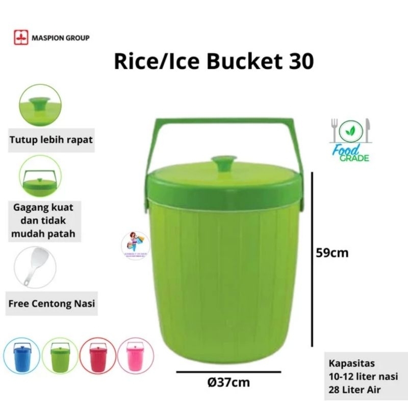 Jual RICE BUCKET / Rice Ice Bucket / TERMOS ES / Termos NASI 30 LITER ...