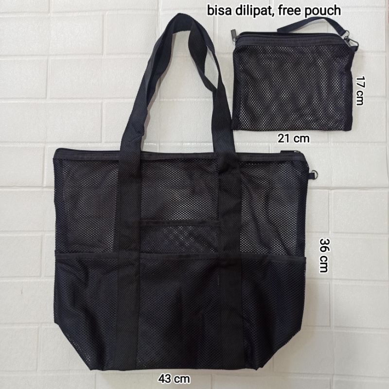 Jual Tas jaring jala tas lipat anti air tas berenang belanja perlangkapan mandi totebag ecobag ...