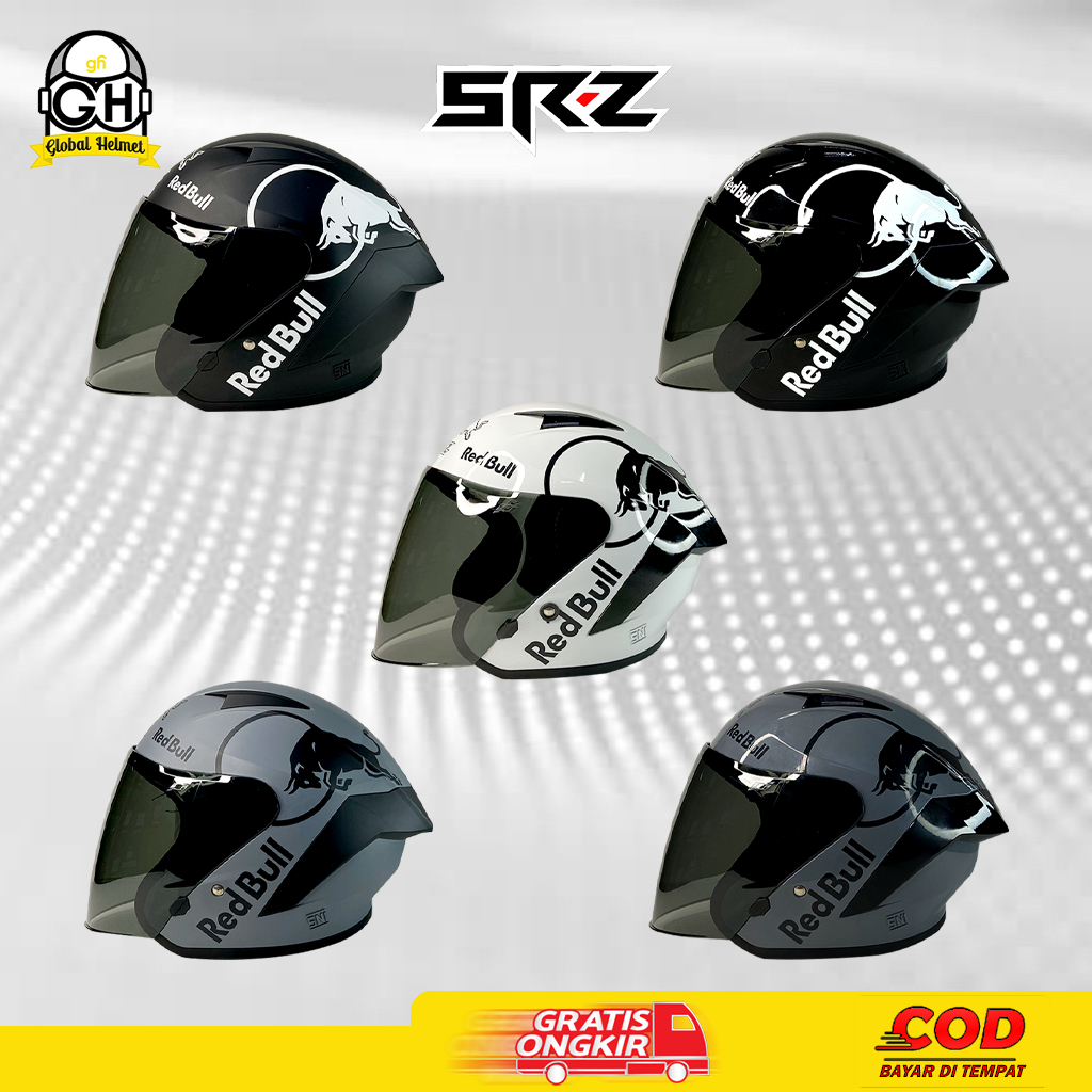 Jual HELM SRZ HELIOZ MOTIF RED BULL SERIES MODEL JPR RR15 | Shopee ...