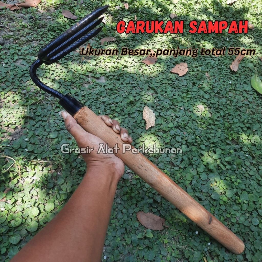 Jual Cangkrang Garukan Sampah Gagang Kayu Kuat Kokoh Awet | Pembersih ...