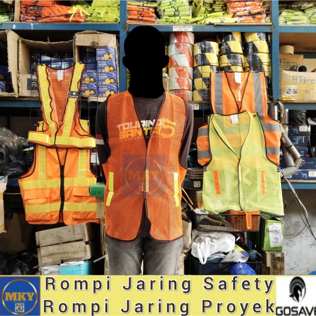 Jual ROMPI JARING ORANGE / ROMPI SAFETY ORANGE / ROMPI PROYEK / Rompi ...