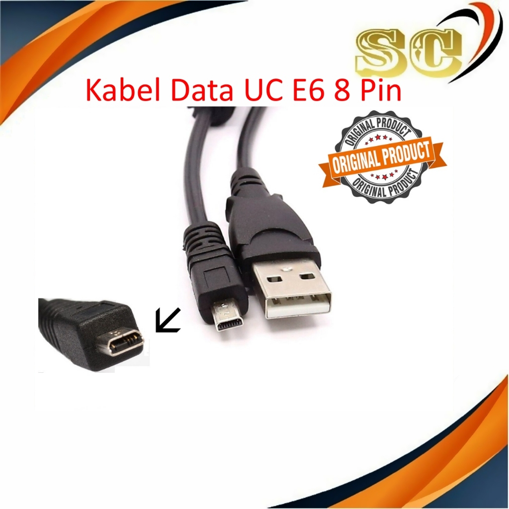 Jual USB CABLE UC-E6 8PIN for SONY Cybershot & NIKON Coolpix Kabel Data ...