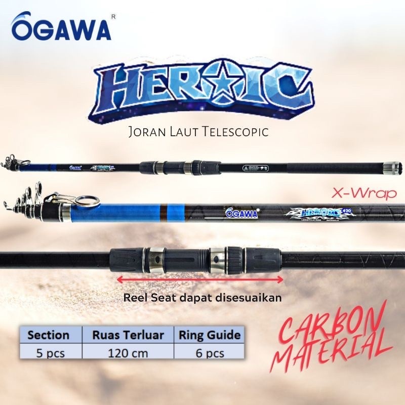Jual Joran Surf Ogawa Heroic Blank Carbon Panjang 390 420 X Wrap untuk ...