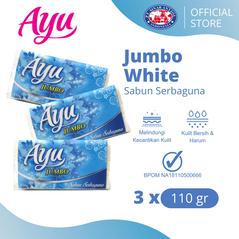 Jual Ayu Jumbo Bar Soap Sabun Kecantikan Serbaguna Batang 110gr x 3 ...