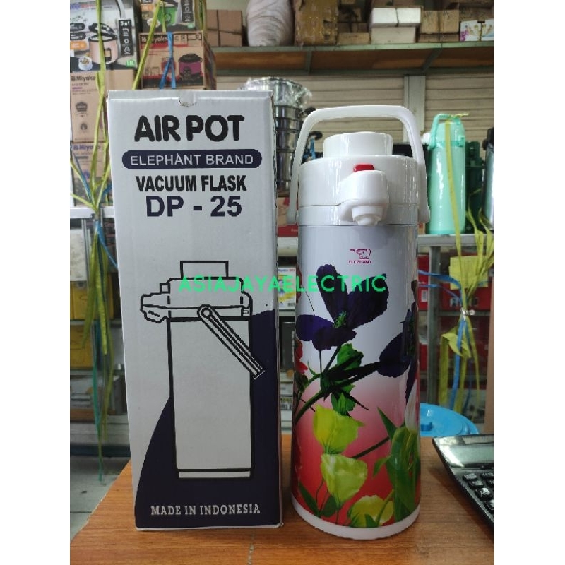 Jual TERMOS POMPA PENCET ELEPHANT GAJAH DP25 DP 25 2.5L 2.5 LITER KACA ...