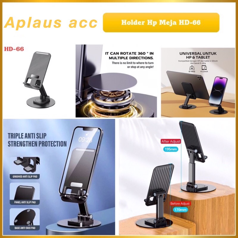 Jual Holder Hp Meja HD-66 Phone Holder Folding Desktop Stand Holder Hp ...