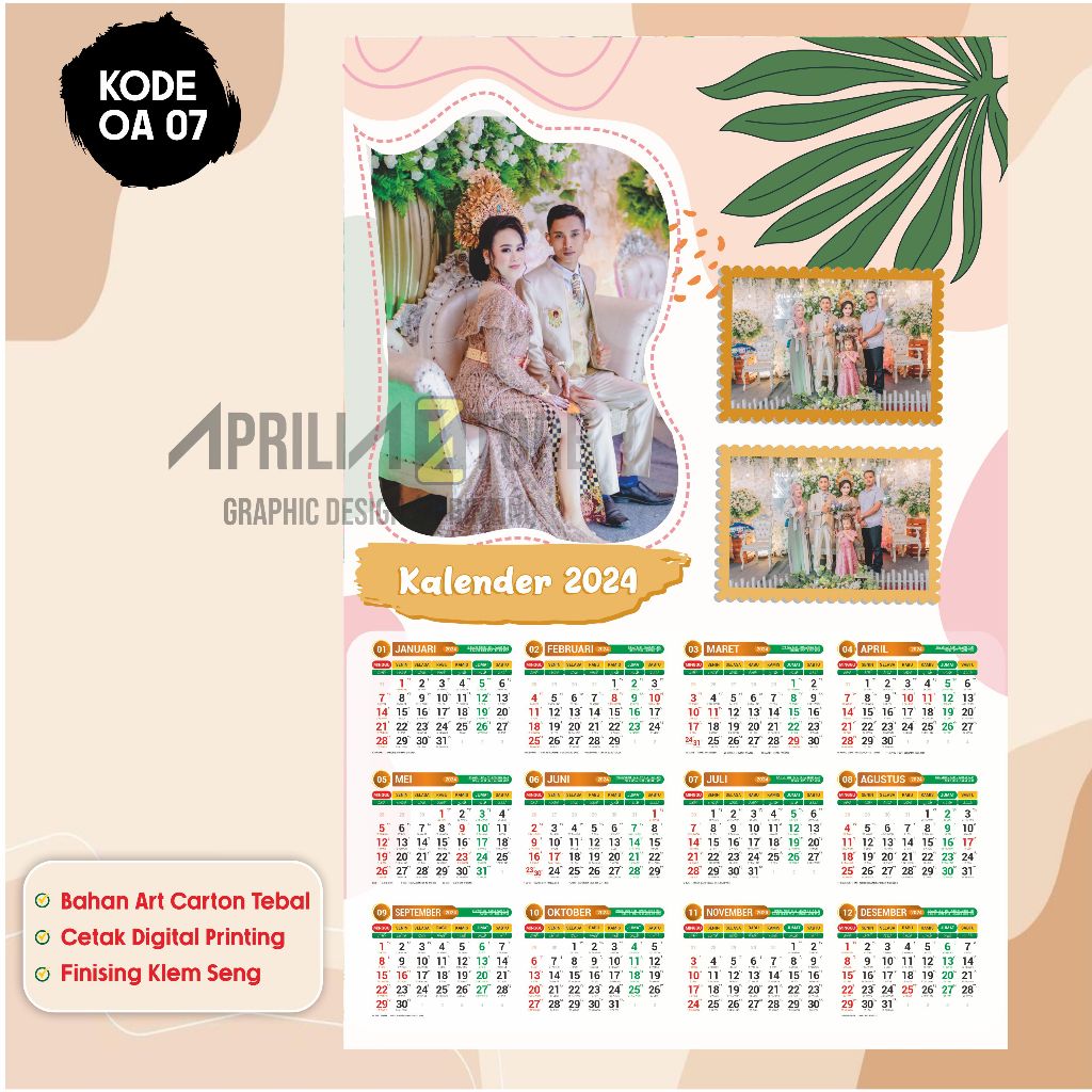 Jual Kelender Custom 2024 Satuan kalender Dinding Custom Foto | Shopee ...