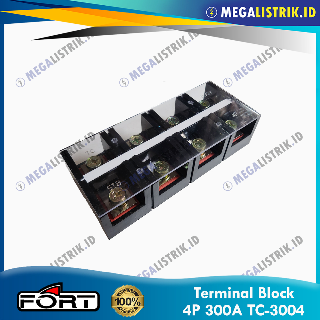 Jual FORT TERMINAL BLOCK 4P 300A TC-3004 / TERMINAL BLOK KACA 4 POLE ...