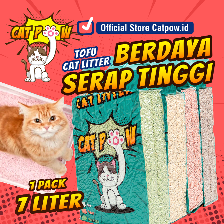 Jual CATPOW Tofu Cat Litter Gojek/Grab Instant Pasir Kucing 7 Liter Cat ...