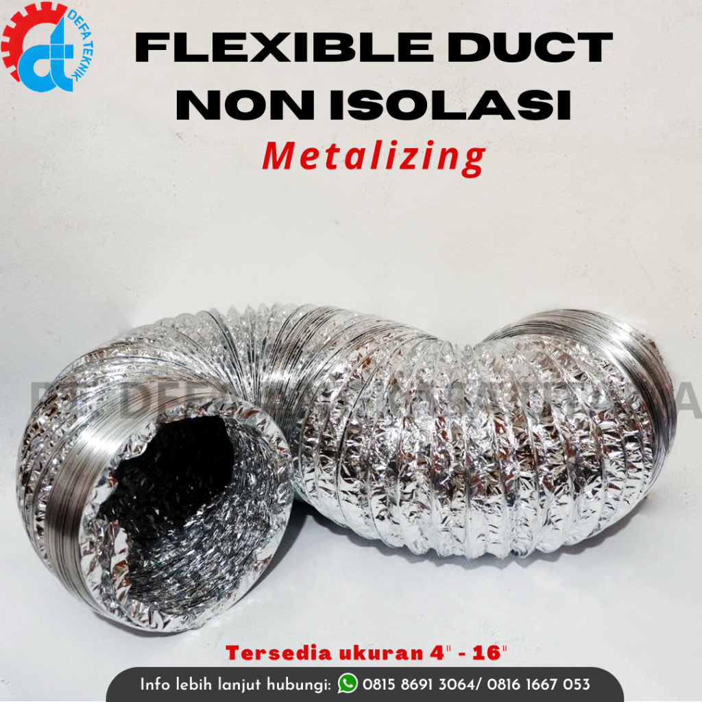 Jual Flexible Ducting 16 inch/ Selang Flexible Duct Metalizing non isolasi | Shopee Indonesia