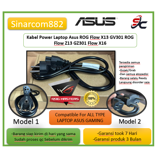 Jual Kabel Power Laptop Asus ROG Flow X13 GV301 ROG Flow Z13 GZ301 Flow ...