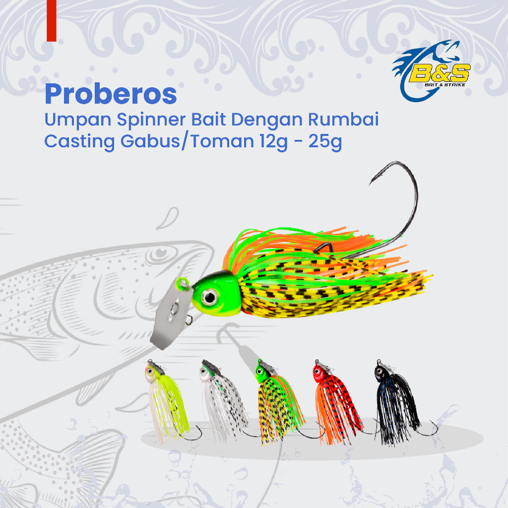 Jual PROBEROS Umpan spinner bait 12g/15g/20g/25g umpan casting gabus ...