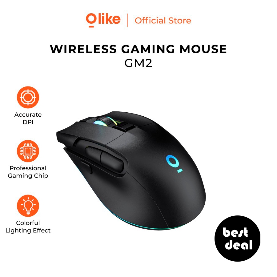 Jual Olike GM2 Wireless Gaming Mouse Game 3200DPI RGB Lightning Effect ...