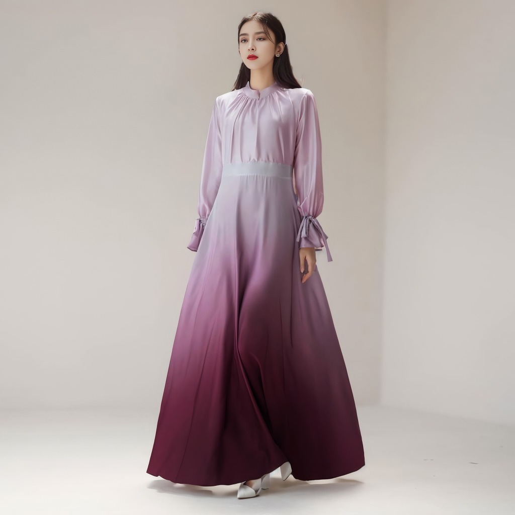 Jual Demore Gracia Shade Dress Silk Gradasi Gaun Wanita Elegan ...