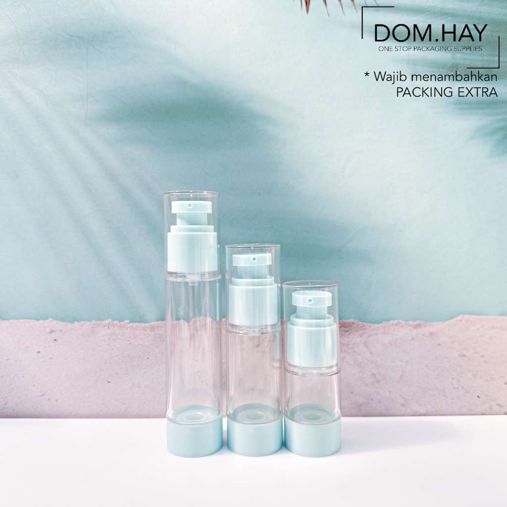 Jual Botol Airless Pump Biru Serum Essence Skin Care Kosmetik Packaging ...