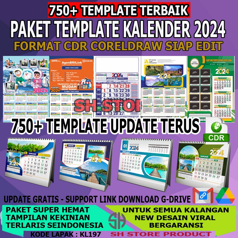 Jual PAKET 750 TEMPLATE KALENDER 2024 FORMAT CDR KOLEKSI TEMPLATE ...