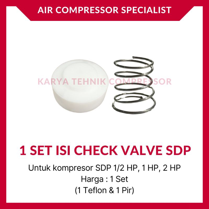 Jual 1 SET Teflon Pir Isi Check Valve Kompresor SDP 1/2 HP 1 HP 2 HP ...