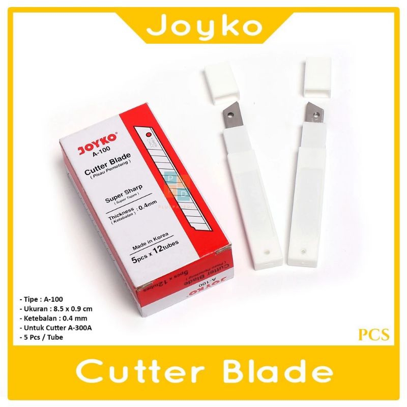 Jual JOYKO - refill Cutter Blade A100 mata Cutter Ukuran Kecil - Tube | Shopee Indonesia