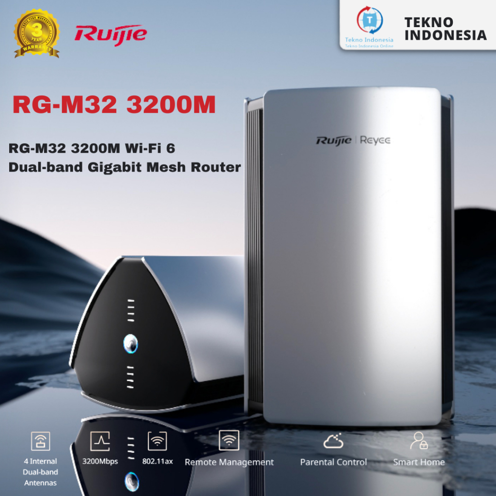 Jual Ruijie Reyee RG-M32 3200M Wifi 6 Dualband Gigabit Mesh Router ...